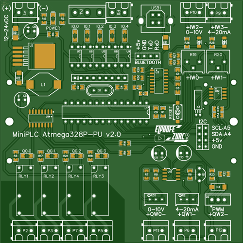 Mini Plc Para Openplc Con Atmega328p De Arduino Uno V20 Soporte Riel