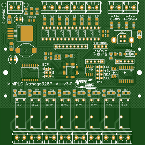 Mini PLC Arduino Atmega328P-AU v3.0 Ladder para Outseal Studio ...