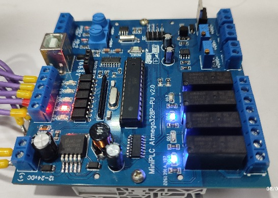 Mini PLC para OpenPLC, con Atmega328p de Arduino UNO v2.0, Soporte Riel ...