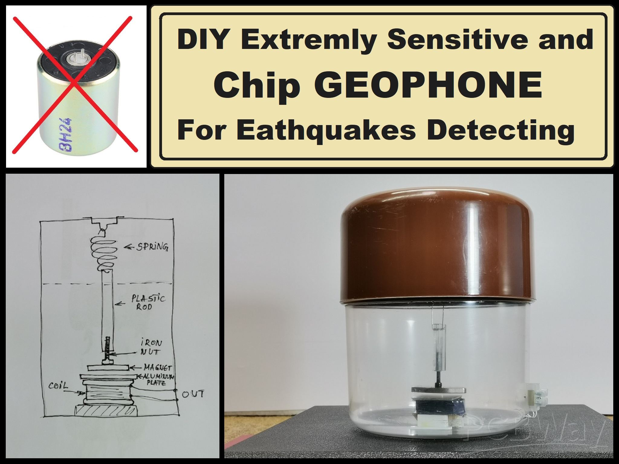 Diy Extremly Sensitive And Cheap Geophone Sensor For Earthquakes Detecting Share Project Pcbway 