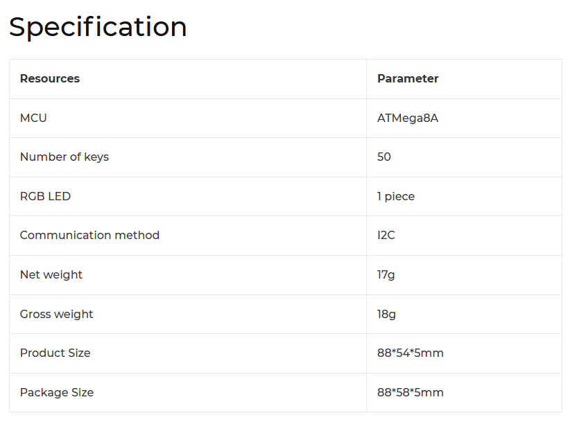 M5Stack Official CardKB v1.1 Mini 50-Key QWERTY Keyboard Unit with ...